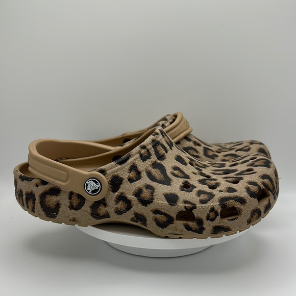 CROCS | Shoes | Crocs Classic Leopard Print Clogs Size W 9 Euc | Poshmark
